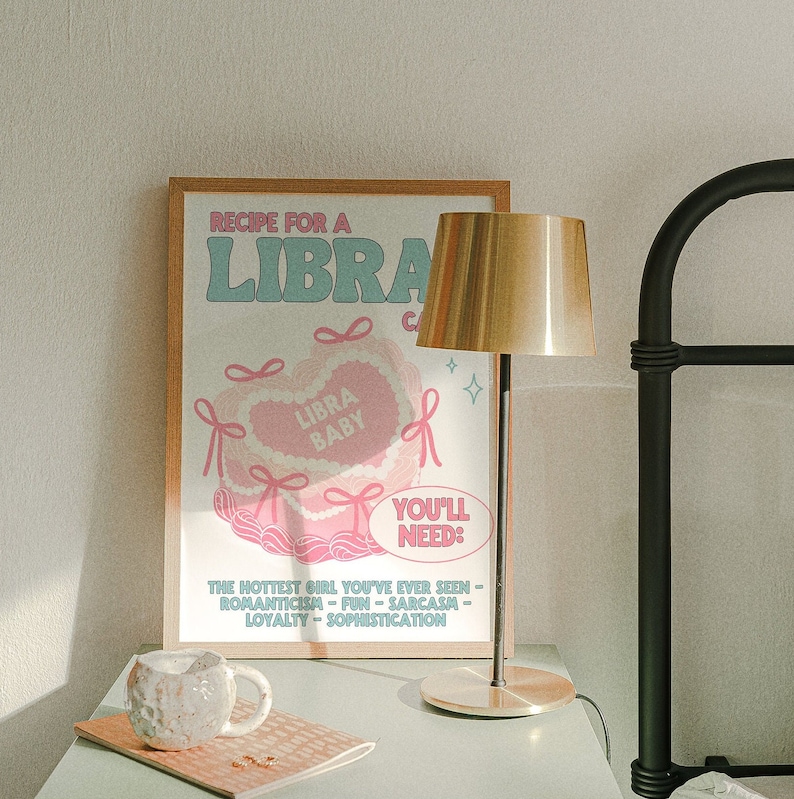 Trendy Libra Wall Art Print Astro Boho Digital Download Gift for Libras ...