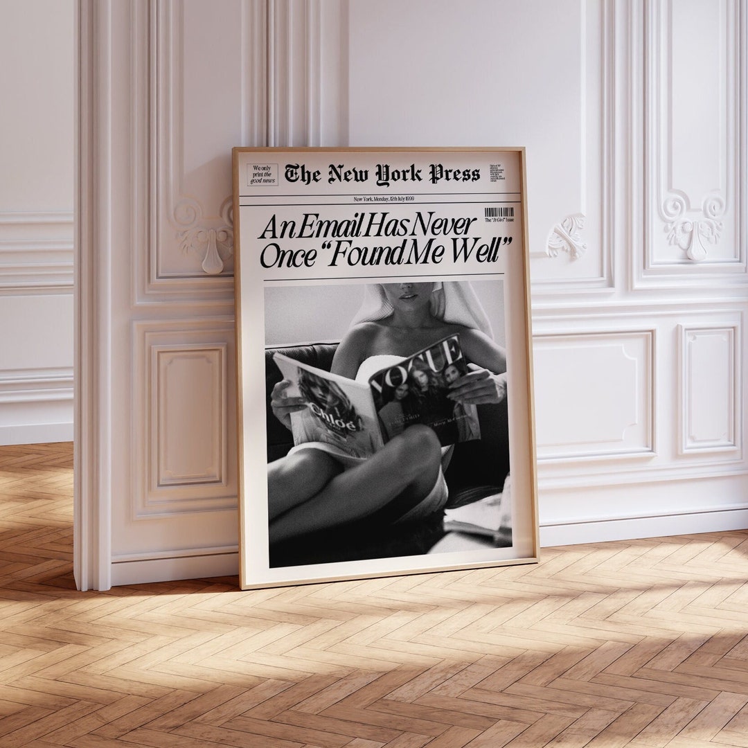 Funny Home Office Print Trendy News Headline Wall Art New York News ...