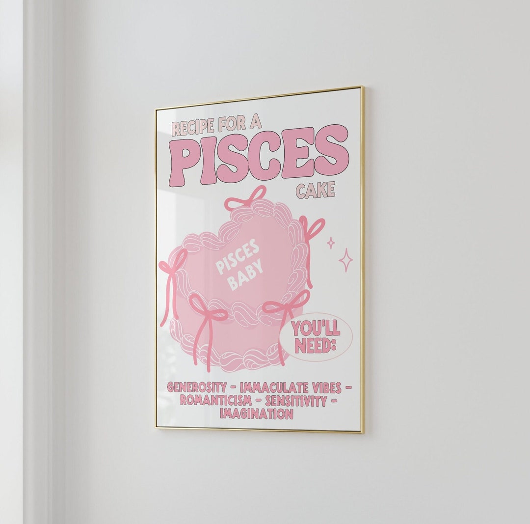 Trendy Pisces Wall Art Print Astro Boho Digital Download Gift for Teen ...