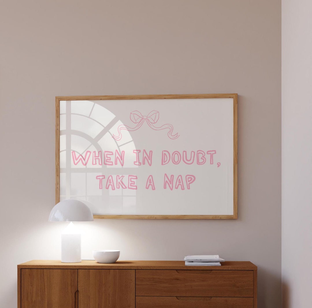 Take a Nap Print Retro Coquette Napping Wall Art Poster for Bedroom ...