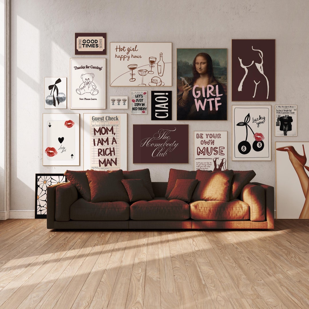 Vintage Retro Neutral Gallery Wall Set Printable Digital Download ...