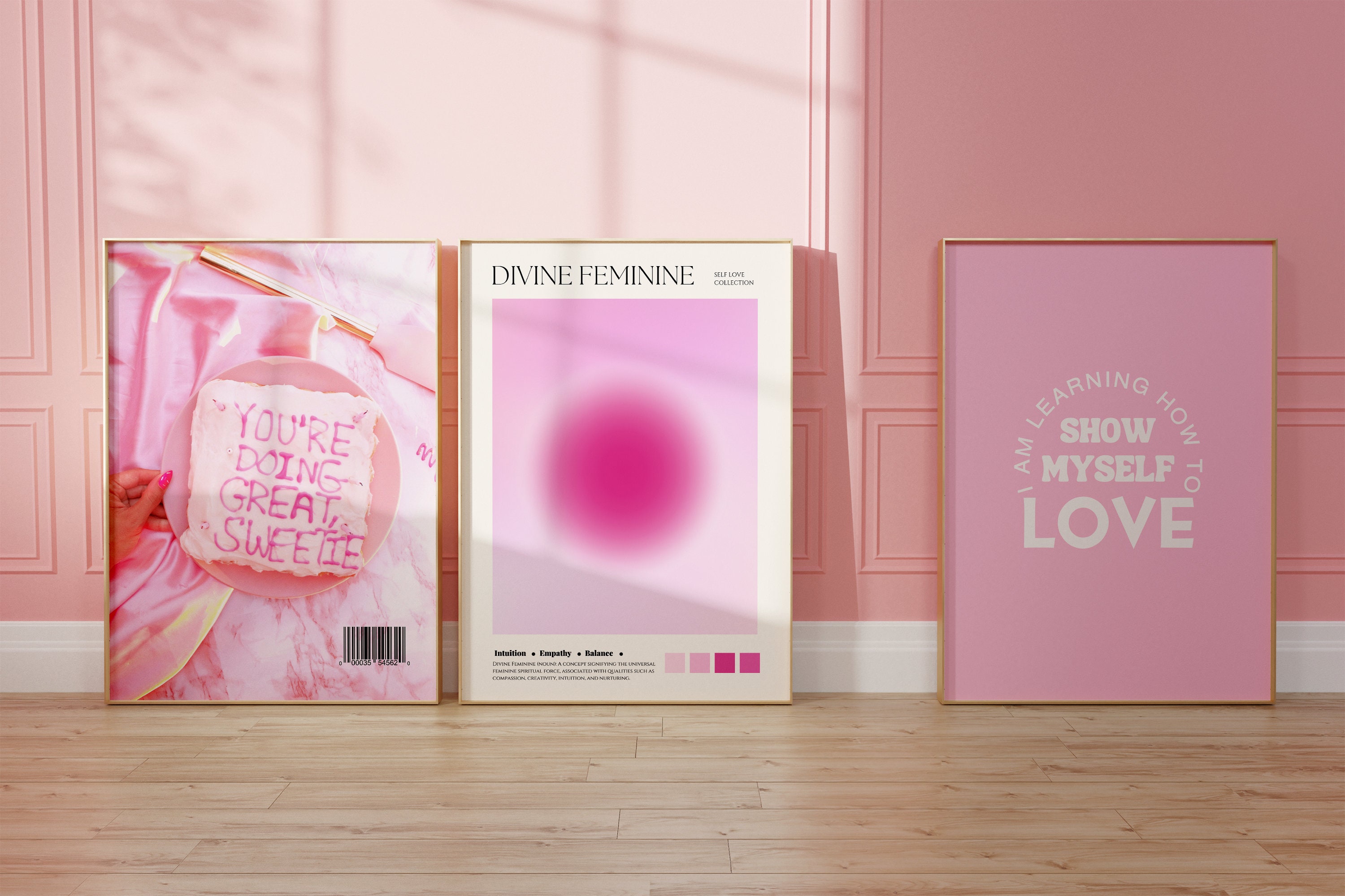 6 Pink Aesthetic Wall Art Posters Instant Download Printable - Etsy
