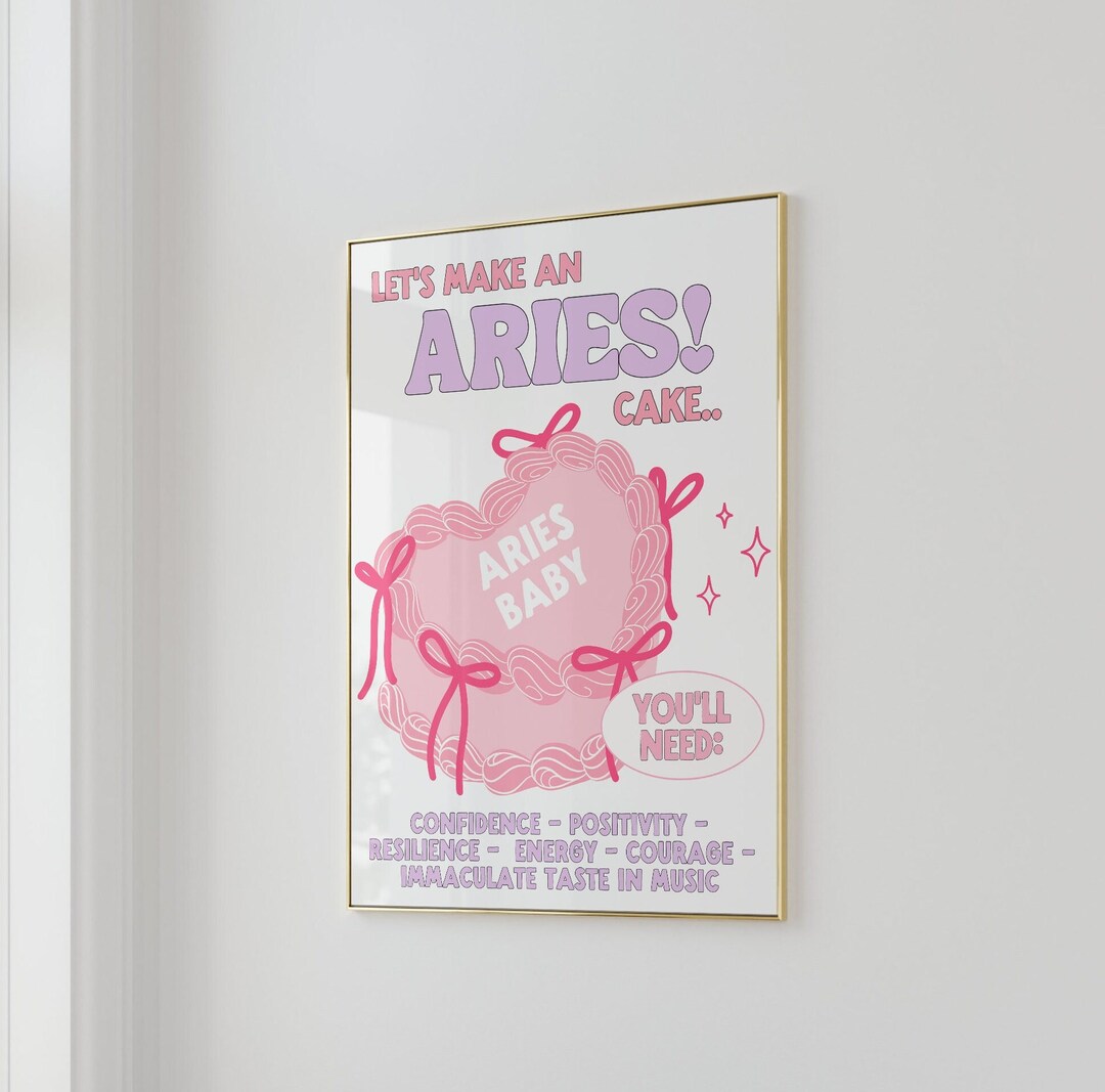 Trendy Aries Cake Wall Print Cake Boho Digital Download Gift Teen Girl ...