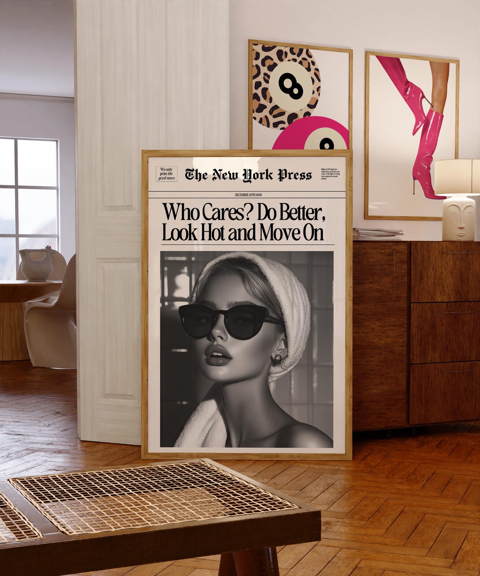 Newspaper Print Wall Art College Dorm Retro Newspaper Headline, Fashion ...