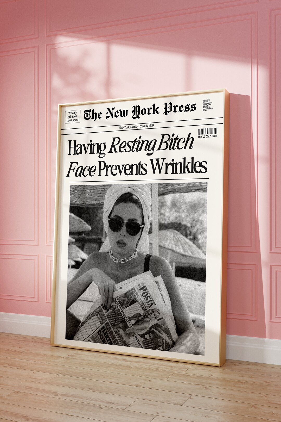 Resting Bitch Face Trendy Newspaper Headline Print New York News Poster ...