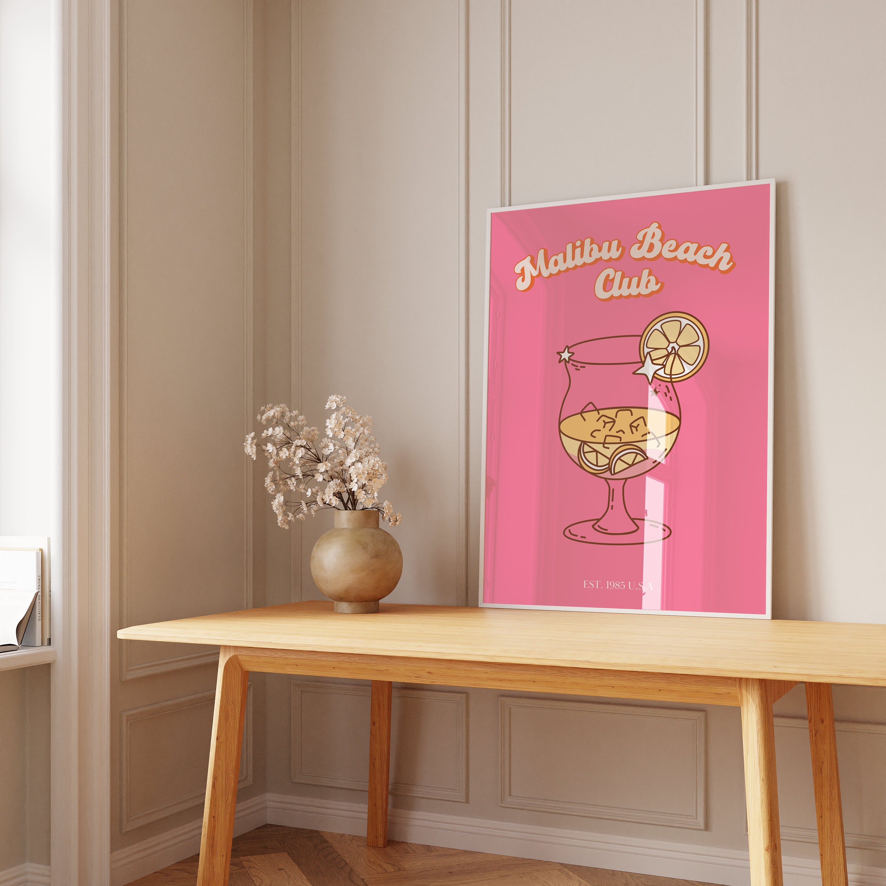 Beach Print Wall Art Malibu Instant Digital Download Preppy - Etsy