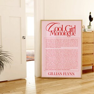 Gone Girl Cool Girl Quote Wall Print Digital Download Feminist Prints ...