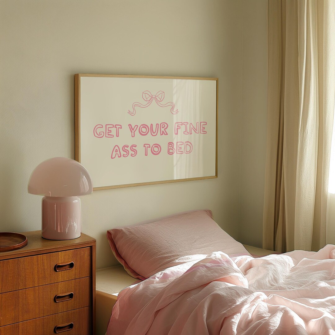 Get to Bed Retro Coquette Napping Wall Art Poster for Bedroom Vintage ...