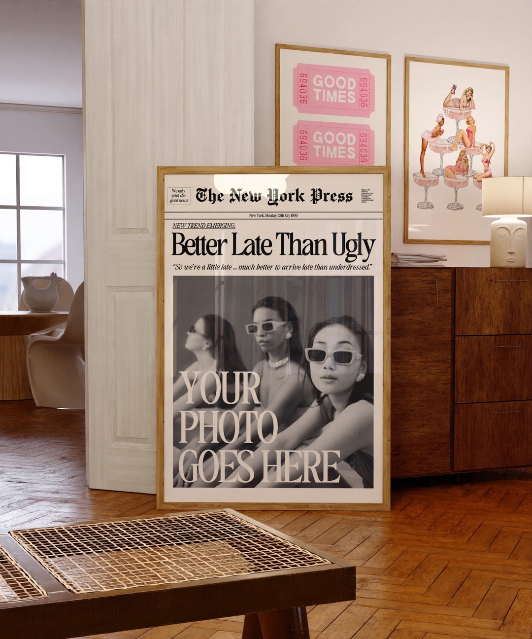 Custom Newspaper Print Trendy Wall Art Best Friend Gift for Her Custom ...