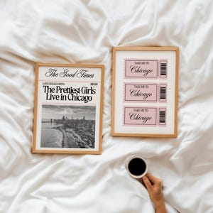 Cute Chicago Wall Art Set Digital Download Prints Newspaper Heading ...