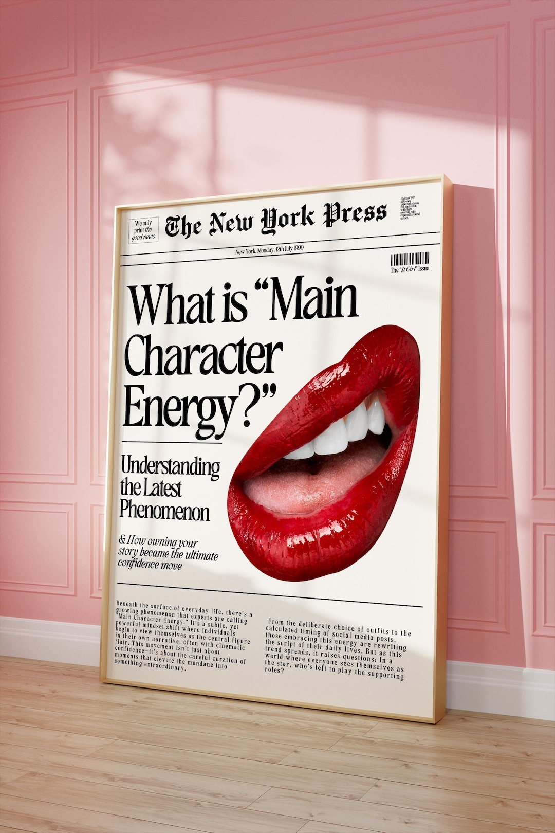 Retro Vintage Red Main Character Energy Wall Art Print Poster Decor ...