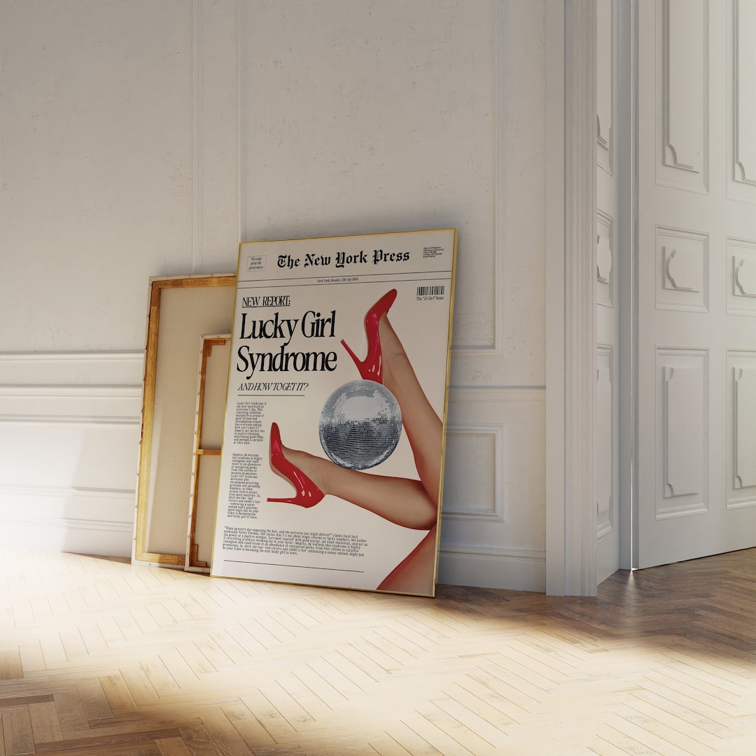 Lucky Girl Syndrome News Headline Print Trendy Newspaper Poster Bedroom ...