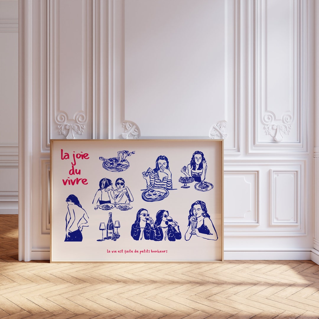 French Aesthetic Trendy Retro Woman Wall Art Kitchen Living Room ...