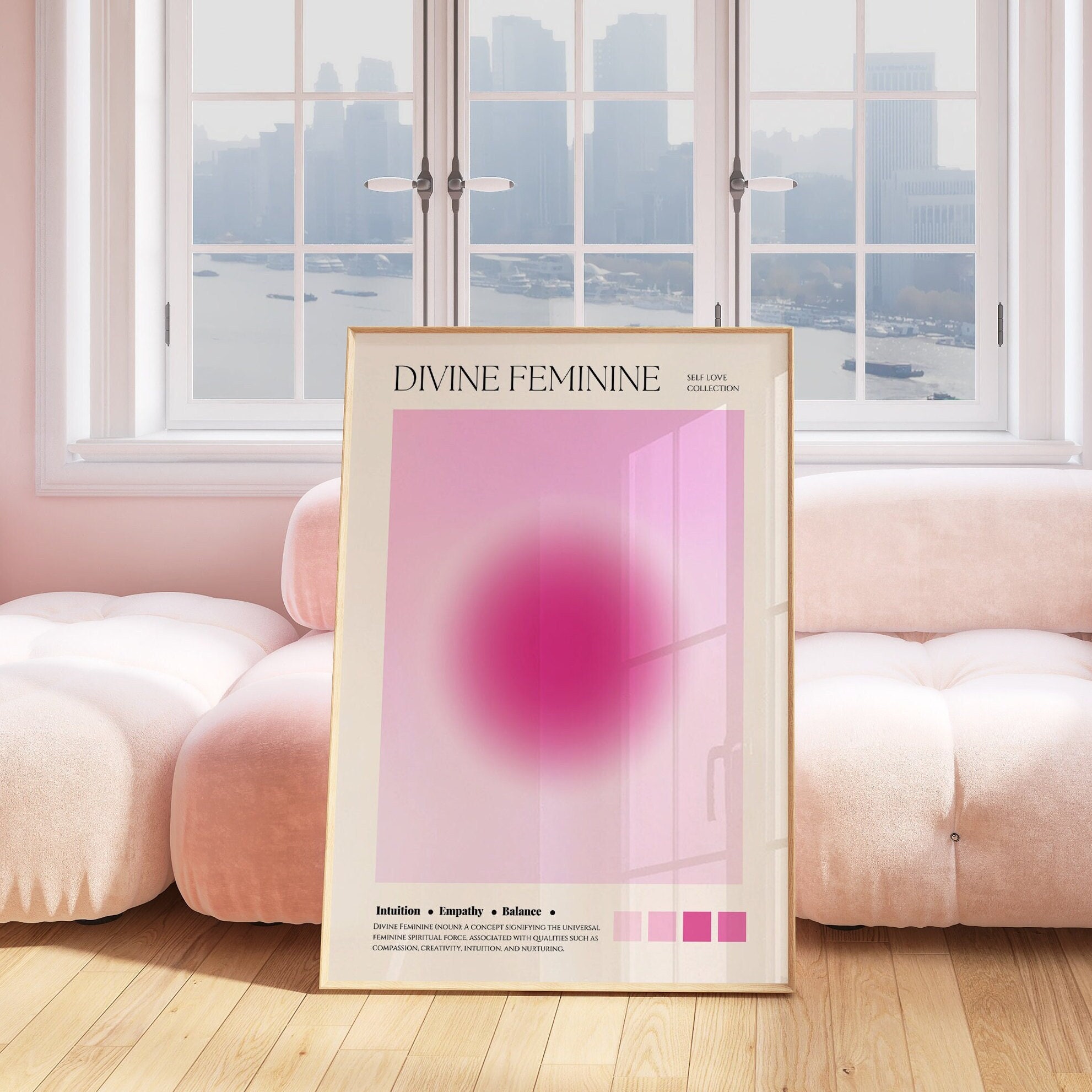 Divine Feminine Pink Aesthetic Poster College Dorm Aura Affirmation ...