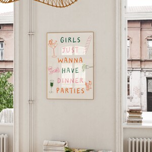Trendy Dining Room Wall Art Girls Want Dinner Parties Print Girly ...