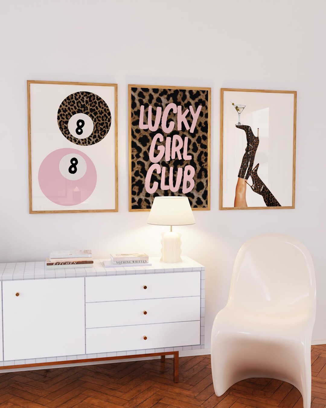 Cheetah Print Dorm Decor Set: Girly Preppy Wall Art (digital Download ...