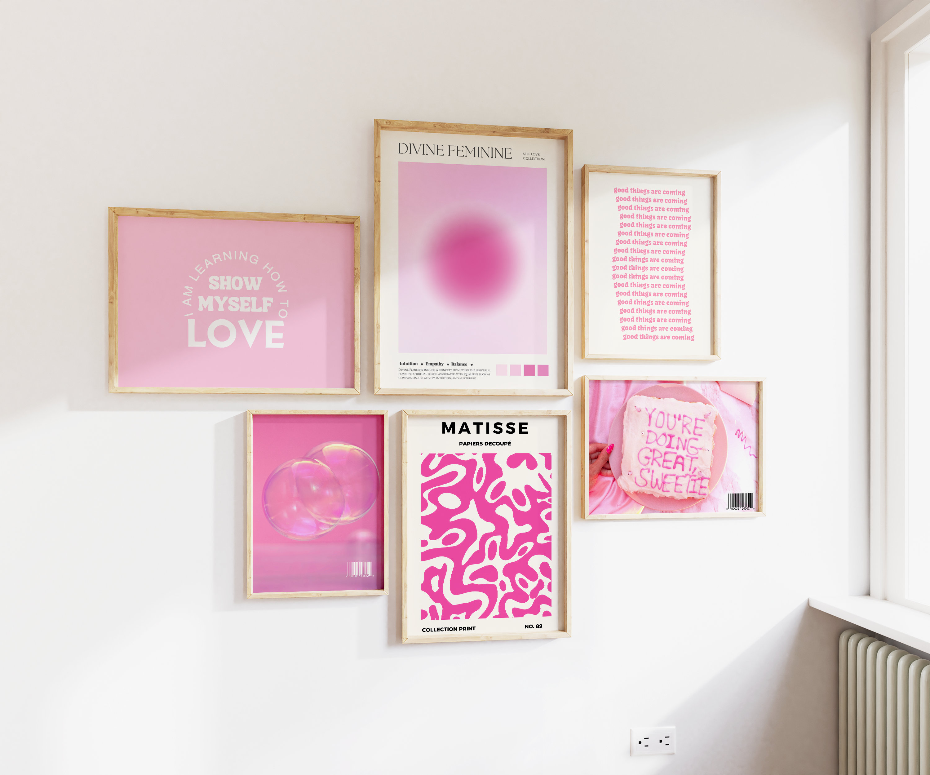 6 Pink Aesthetic Wall Art Posters Instant Download Printable - Etsy
