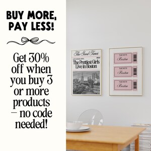 Cute Boston Massachusetts Wall Art Set Digital Download Prints ...