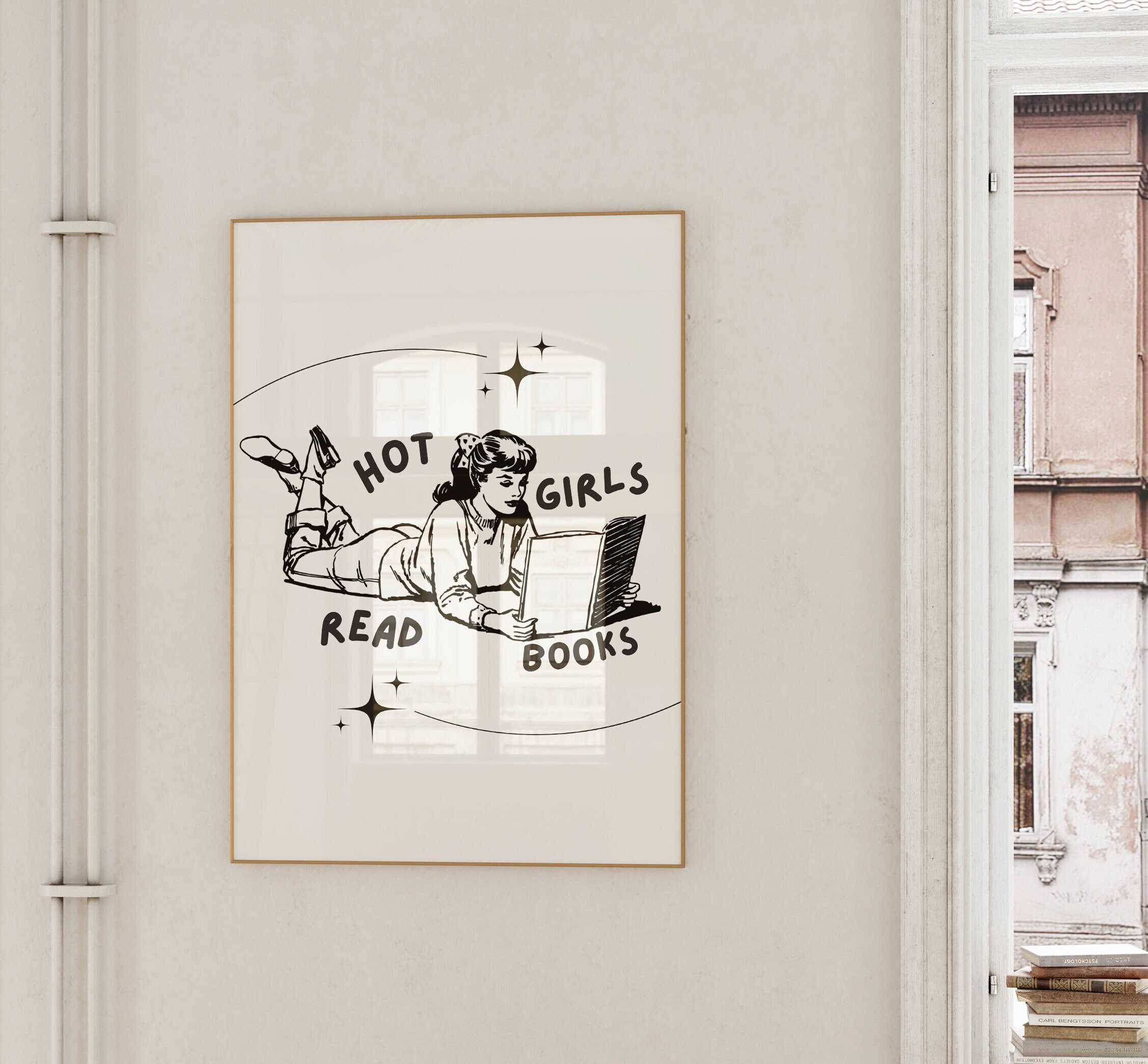 Hot Girls Read Books Retro Wall Print Instant Digital Download - Etsy