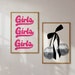 Hot Pink and Black Wall Gallery Set of 6 Trendy Digital Download Prints ...