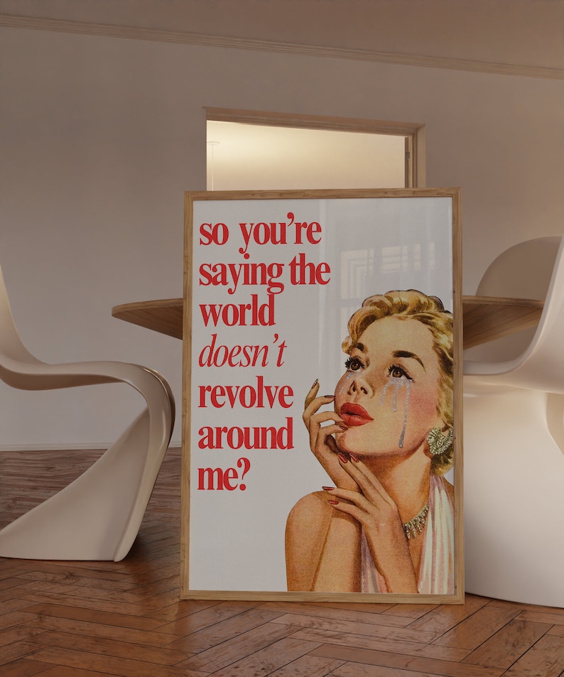 Retro Woman Funny Quote Printable Poster Trendy Vintage Housewife Wall ...