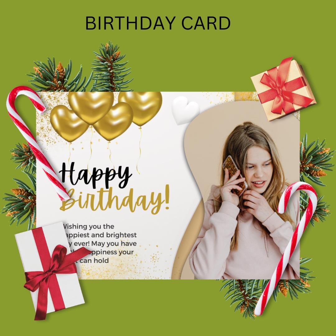 Personalized Birthday Card: Handmade Greeting Card, Custom Message - Etsy