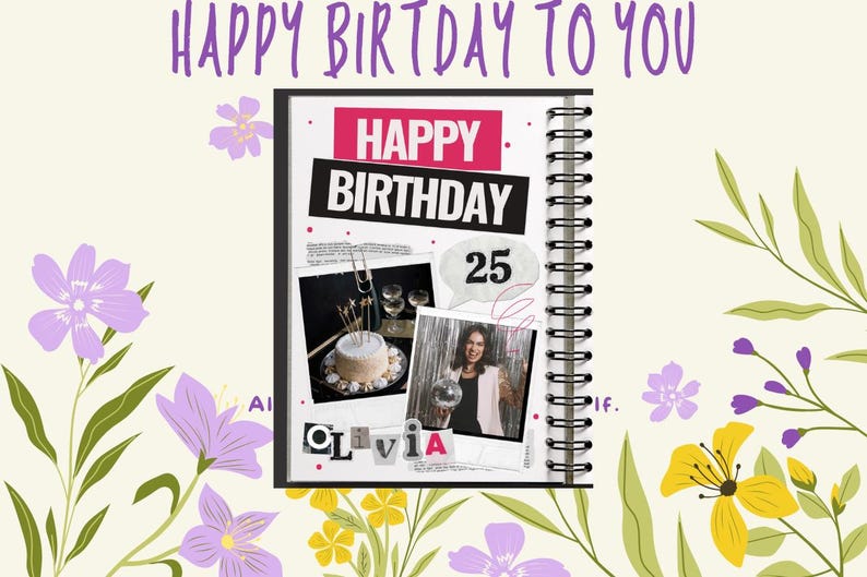 Personalized Birthday Card: Handmade Greeting Card, Custom Message - Etsy