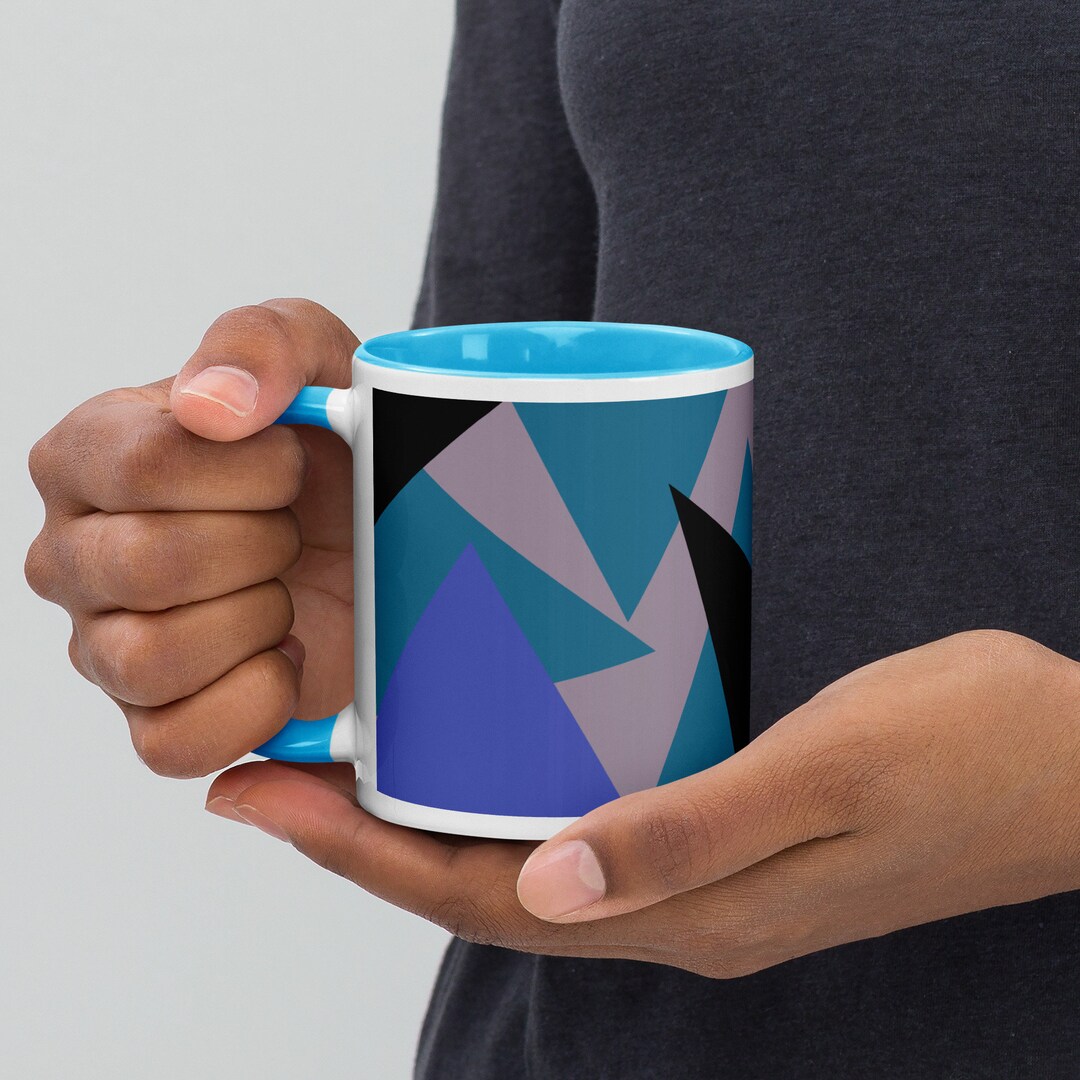 Abstract Triangle Design Mug With Various Inside Colours 11 Oz - Etsy