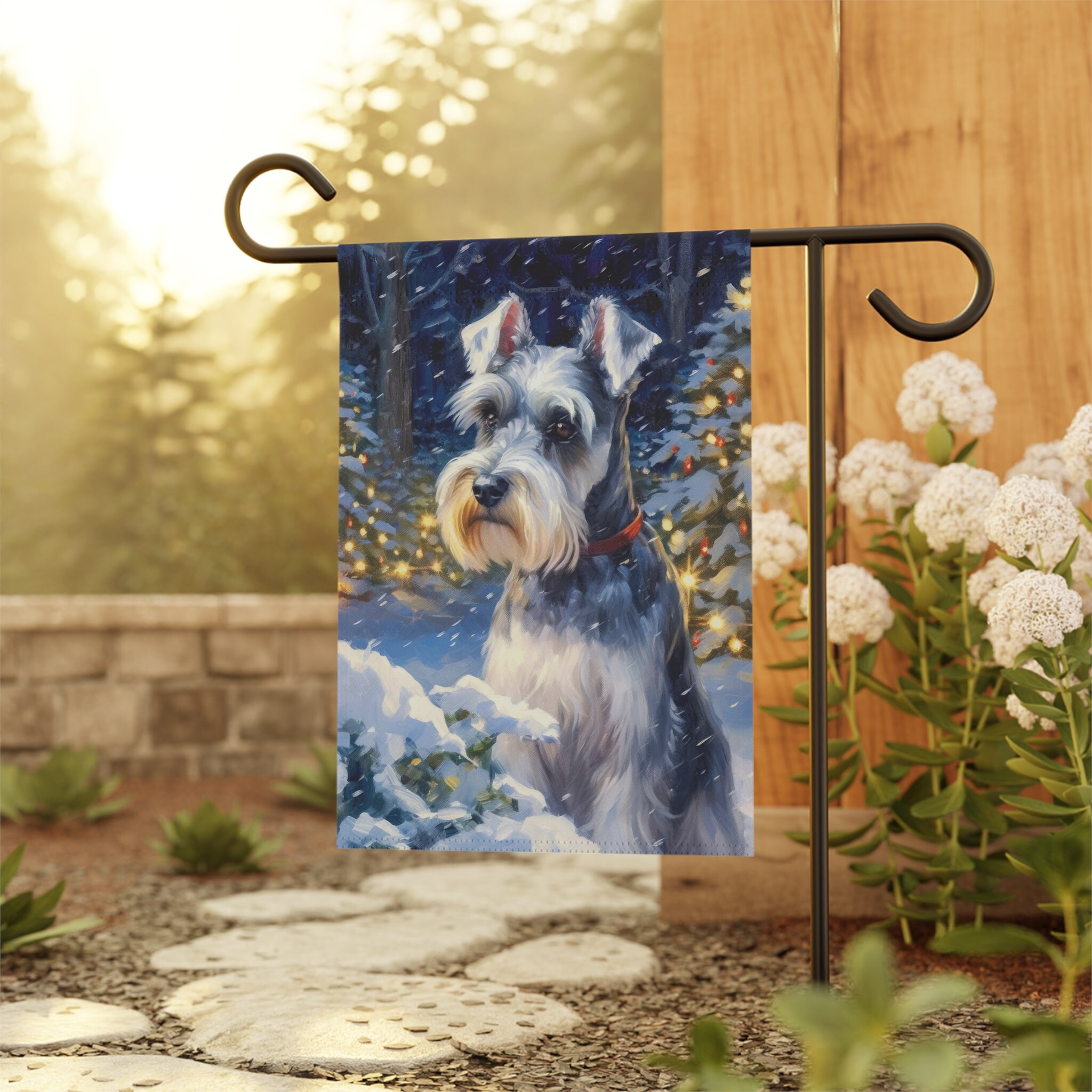 Schnauzer Garden & House Banner, Winter Colors, Winter Flag, Schnauzer ...