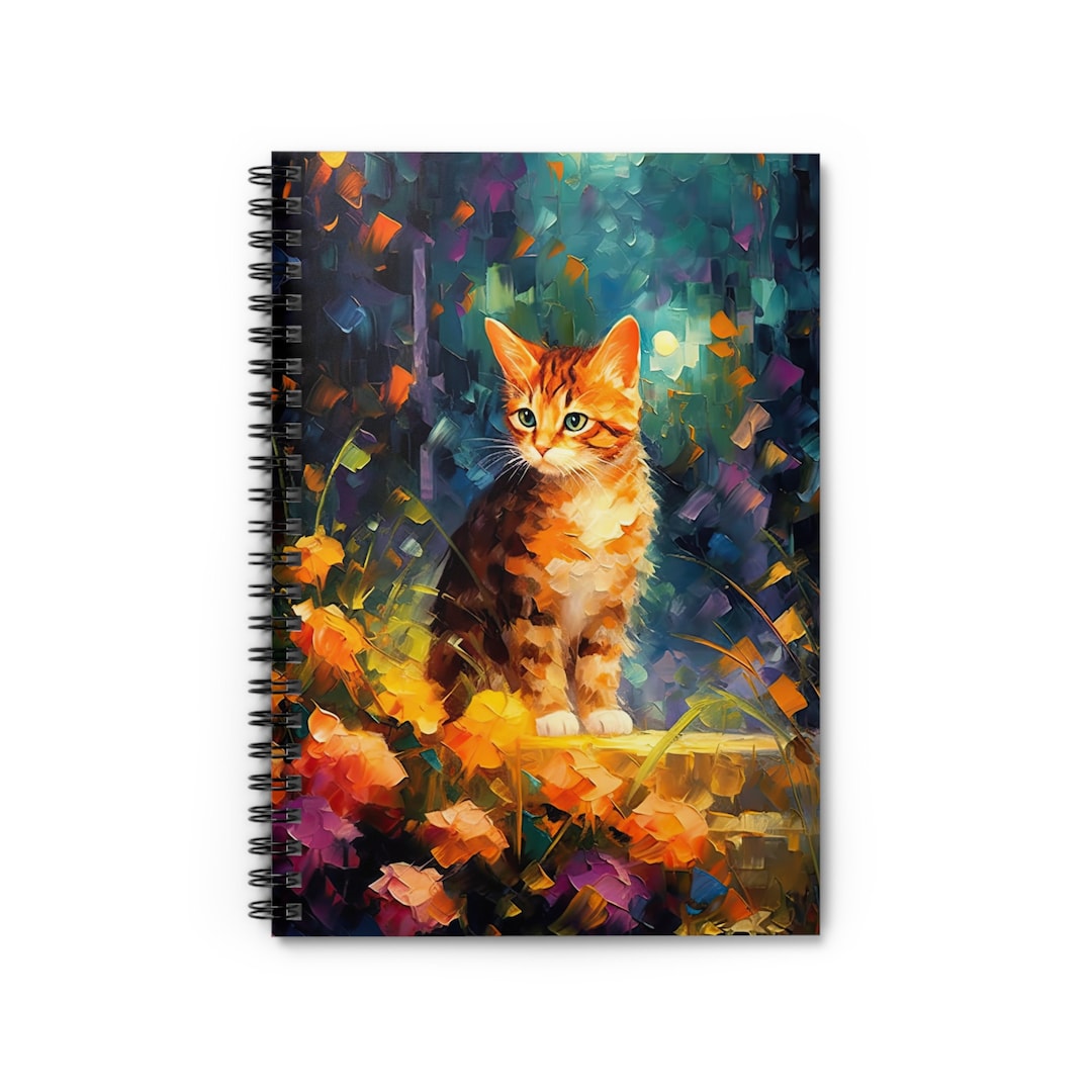 Orange Tabby Spiral Notebook Ruled Line Colorful - Etsy