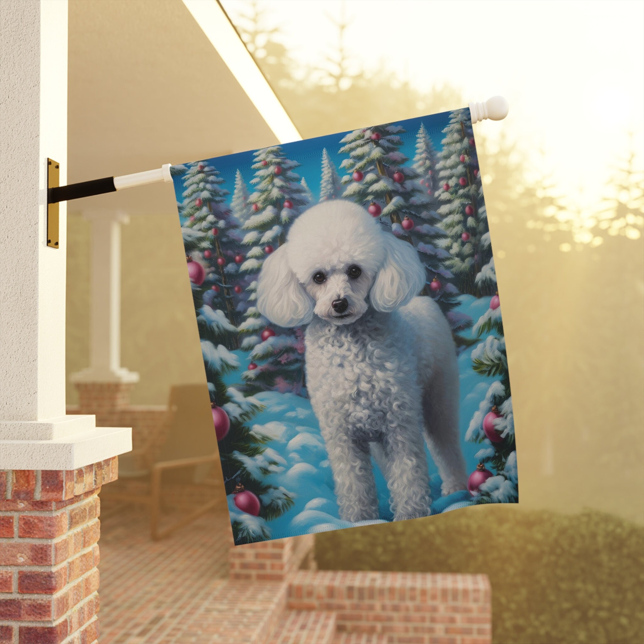 Poodle Garden & House Banner, Winter Colors, Winter Flag, Poodle Flag ...