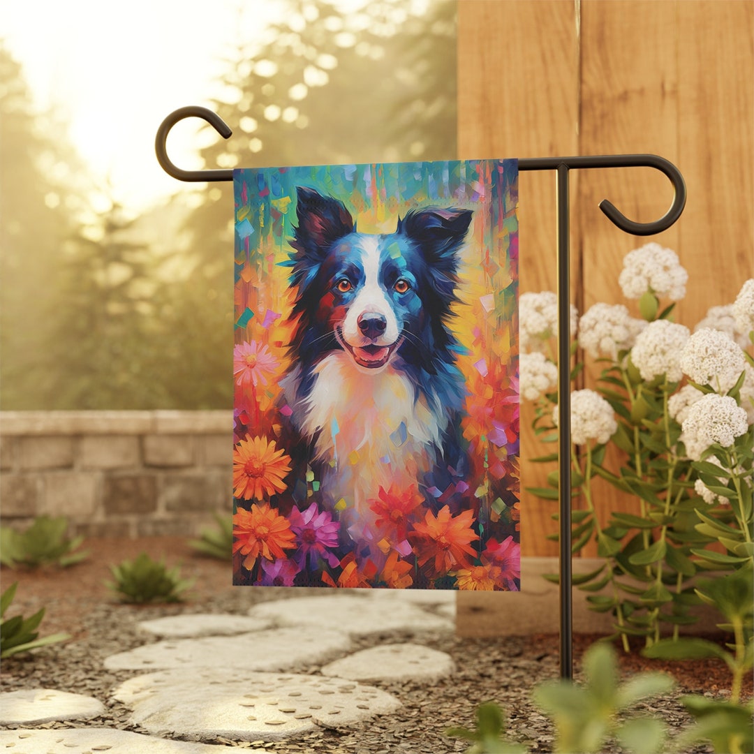 Border Collie Garden & House Banner, Fall Color Flag, Autumn Flag, Yard ...