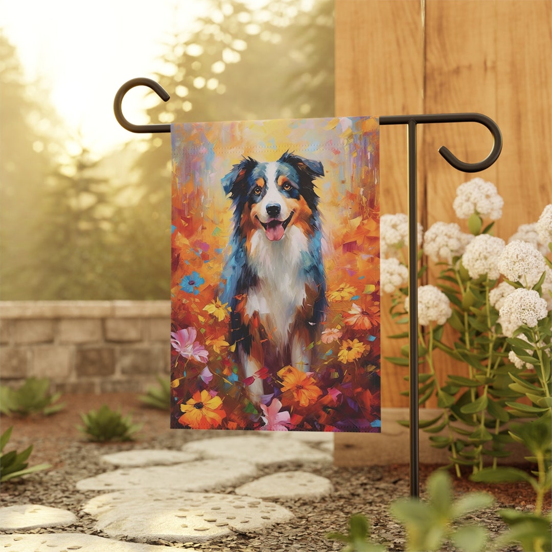 Australian Shepherd Garden & House Banner, Fall Flag, Autumn Flag, Yard ...