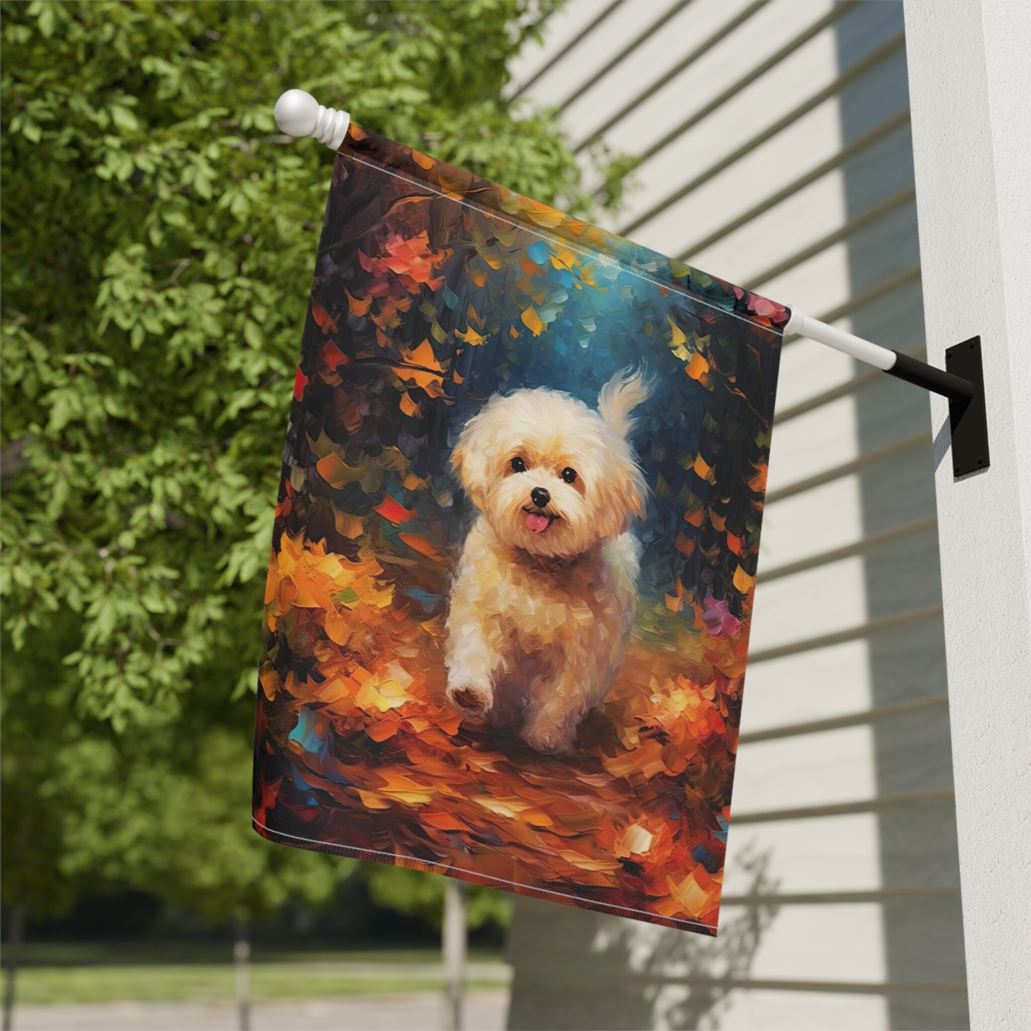 Bichon Frise Garden & House Banner Fall Color Flag Autumn - Etsy