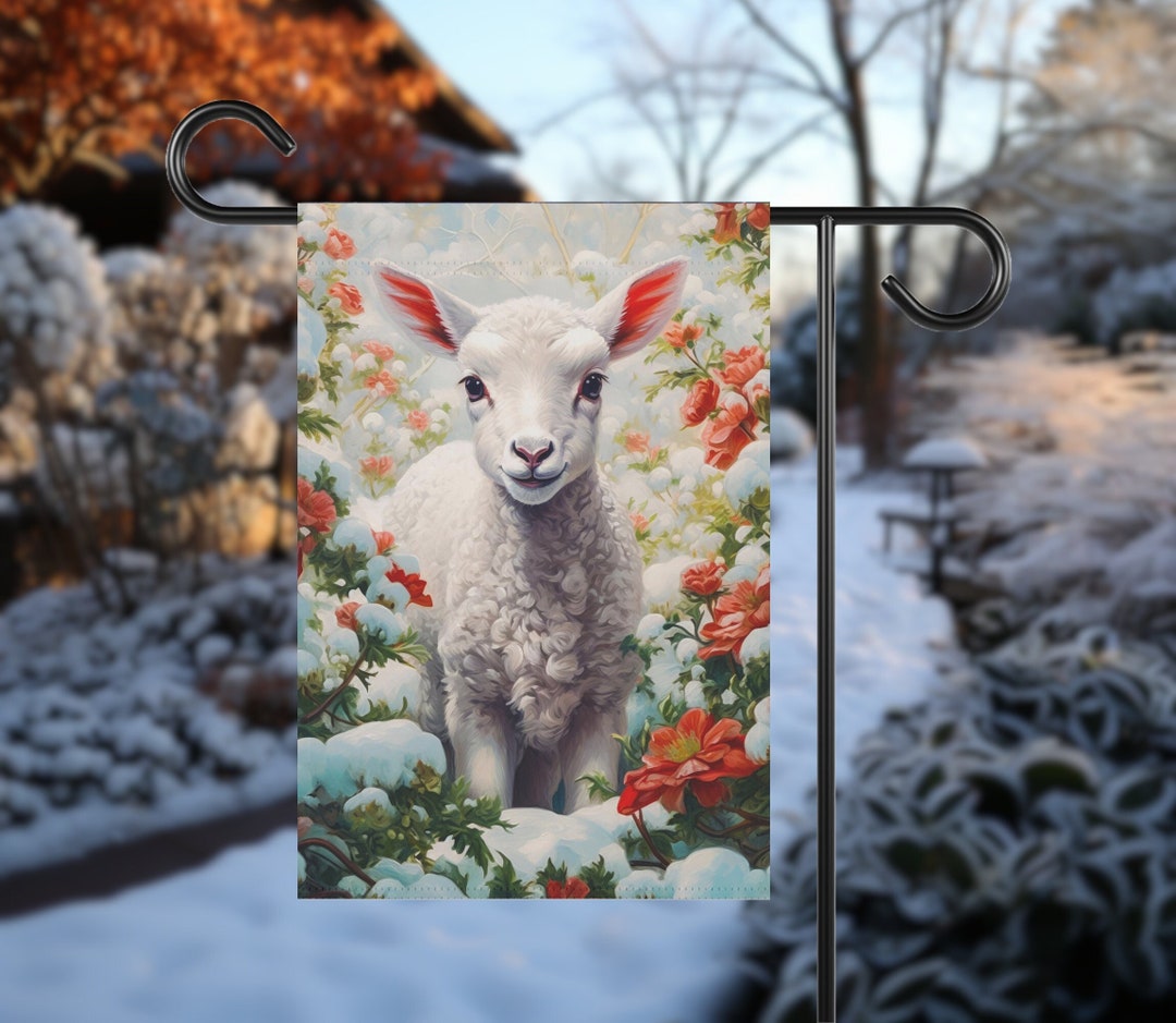 Sheep Garden & House Banner, Winter Colors, Winter Flag, Sheep Flag ...