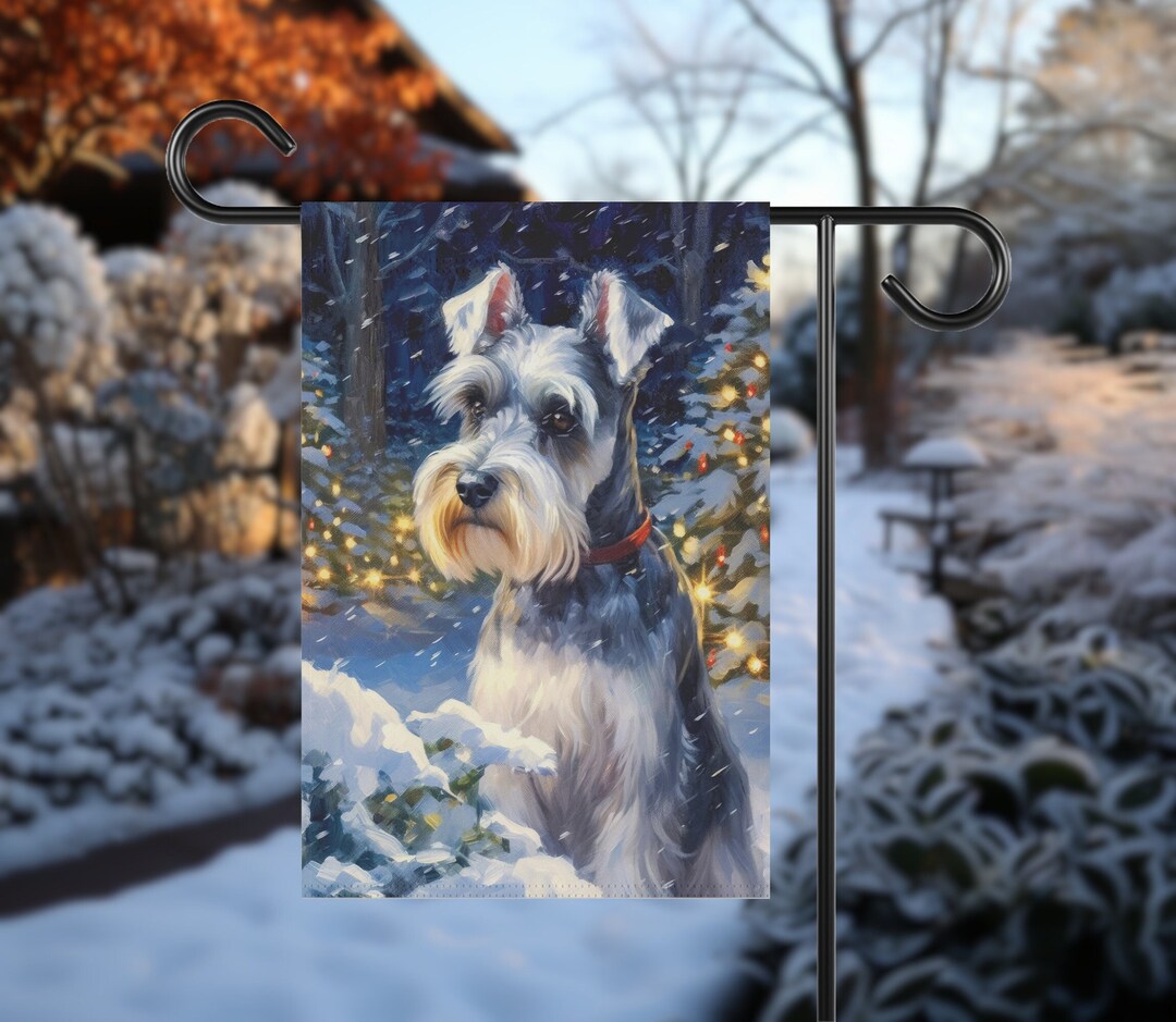 Schnauzer Garden & House Banner, Winter Colors, Winter Flag, Schnauzer ...