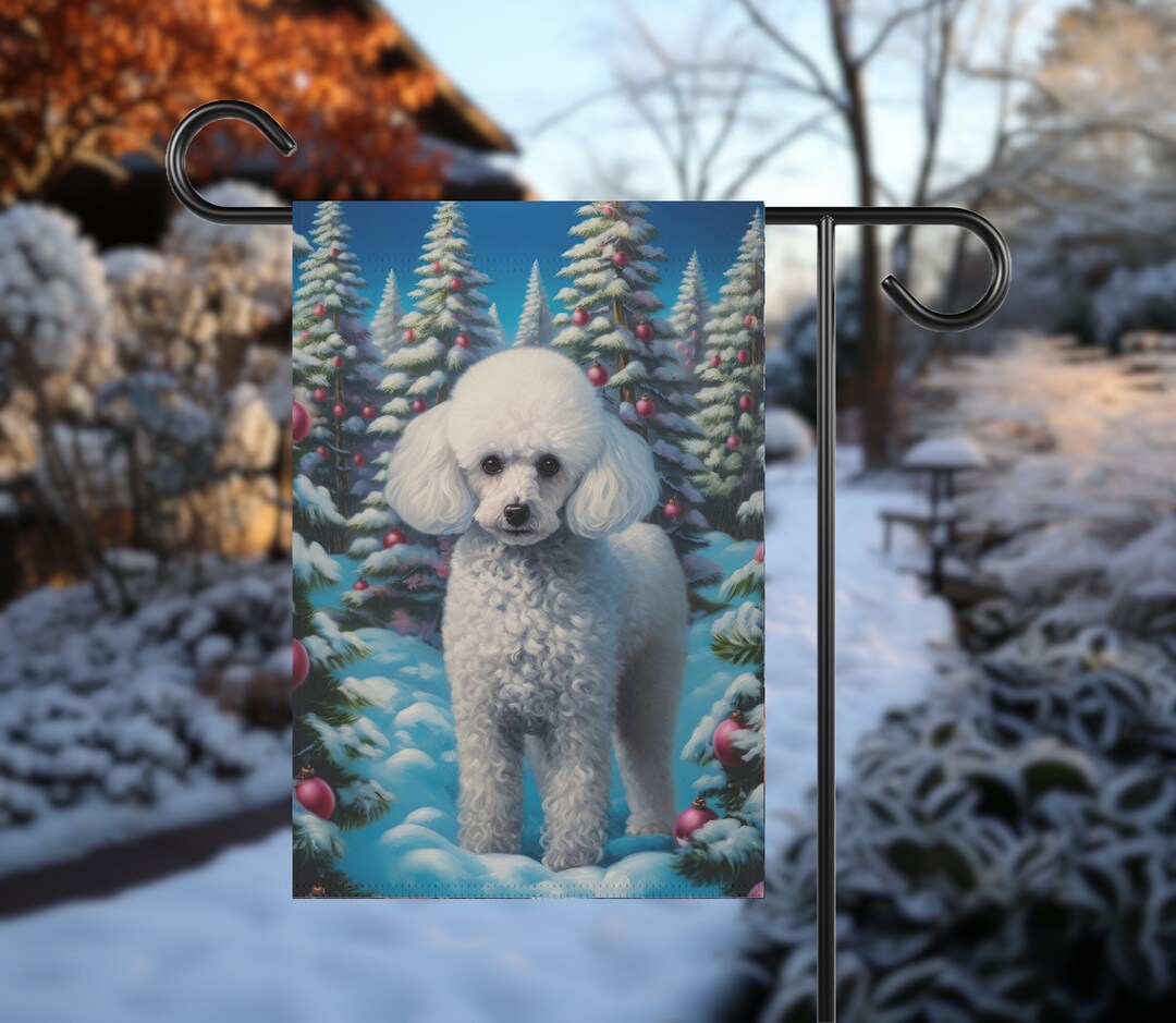 Poodle Garden & House Banner, Winter Colors, Winter Flag, Poodle Flag ...