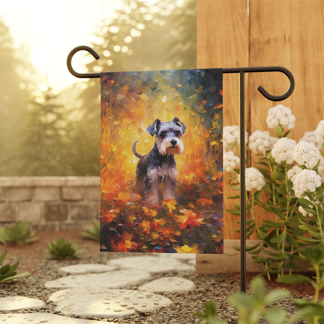Schnauzer Garden & House Banner, Fall Color Flag, Autumn Flag, Pet Flag ...