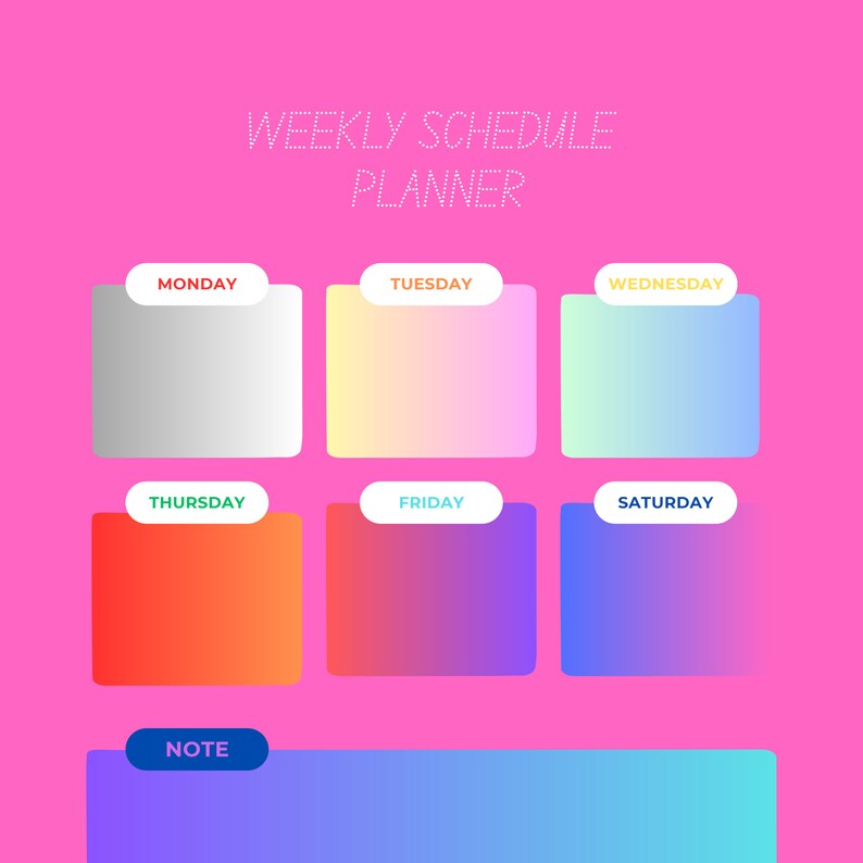 Pink Weekly Planner - Etsy