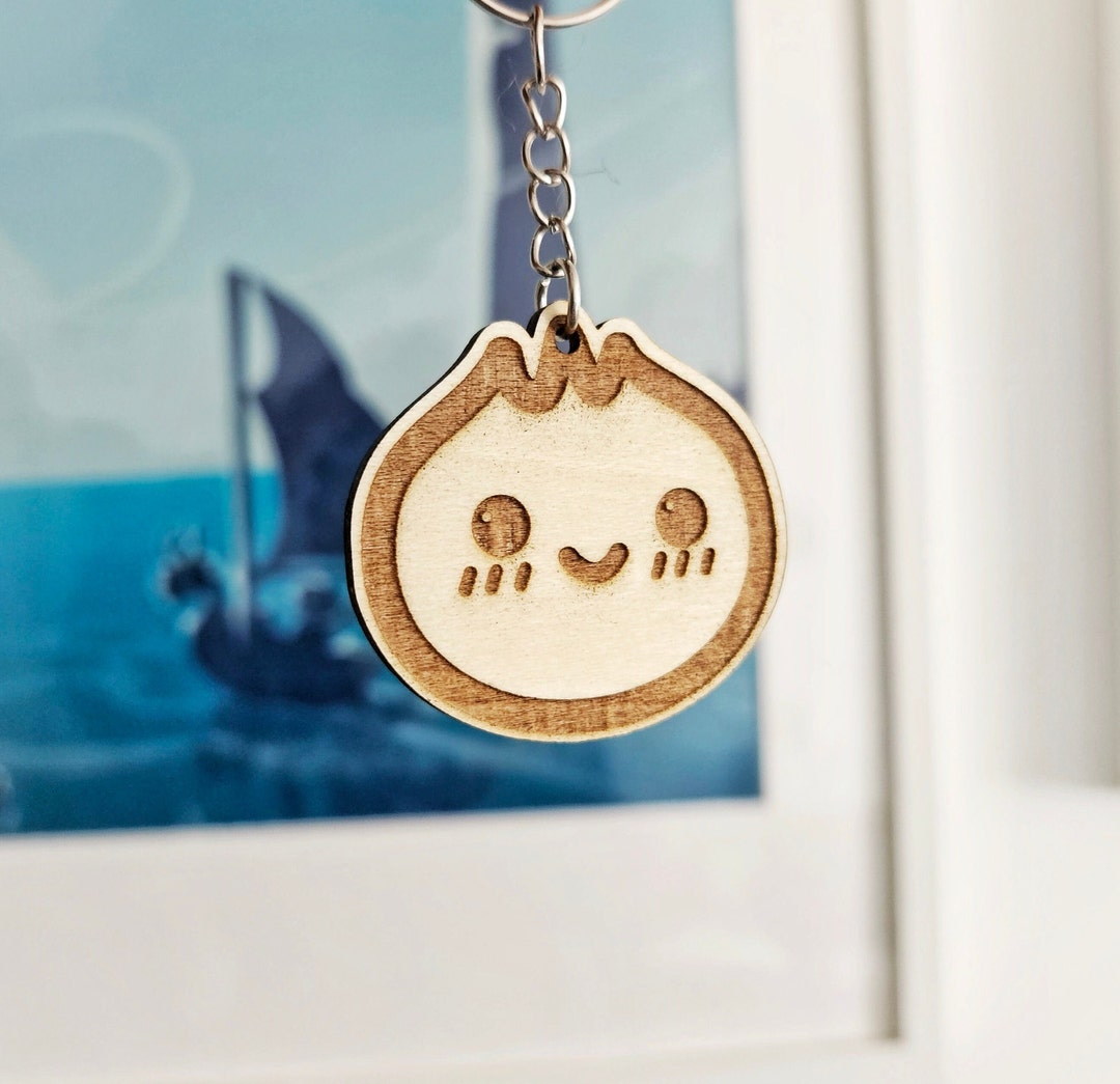 Dimsum Baobun Keychain | 3mm Wood - Etsy