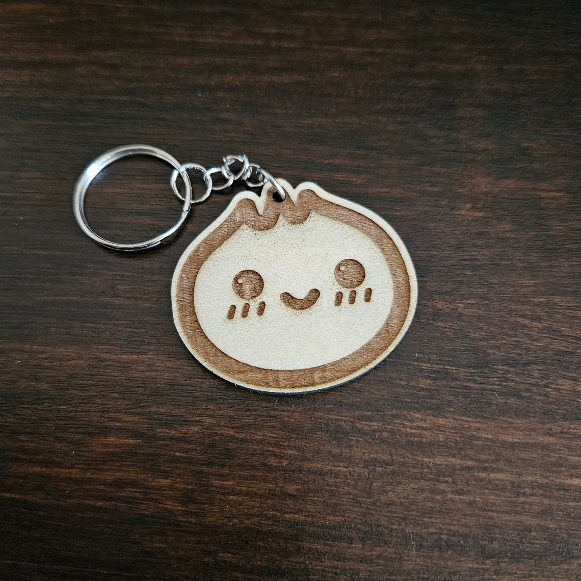 Dimsum Baobun Keychain | 3mm Wood - Etsy