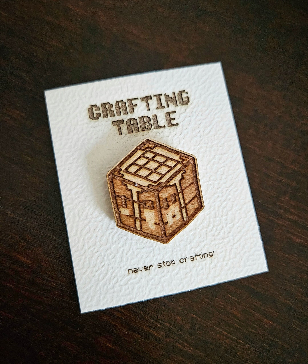 Crafting Table Wooden Pin Badge | Minecraft | 3mm - Etsy