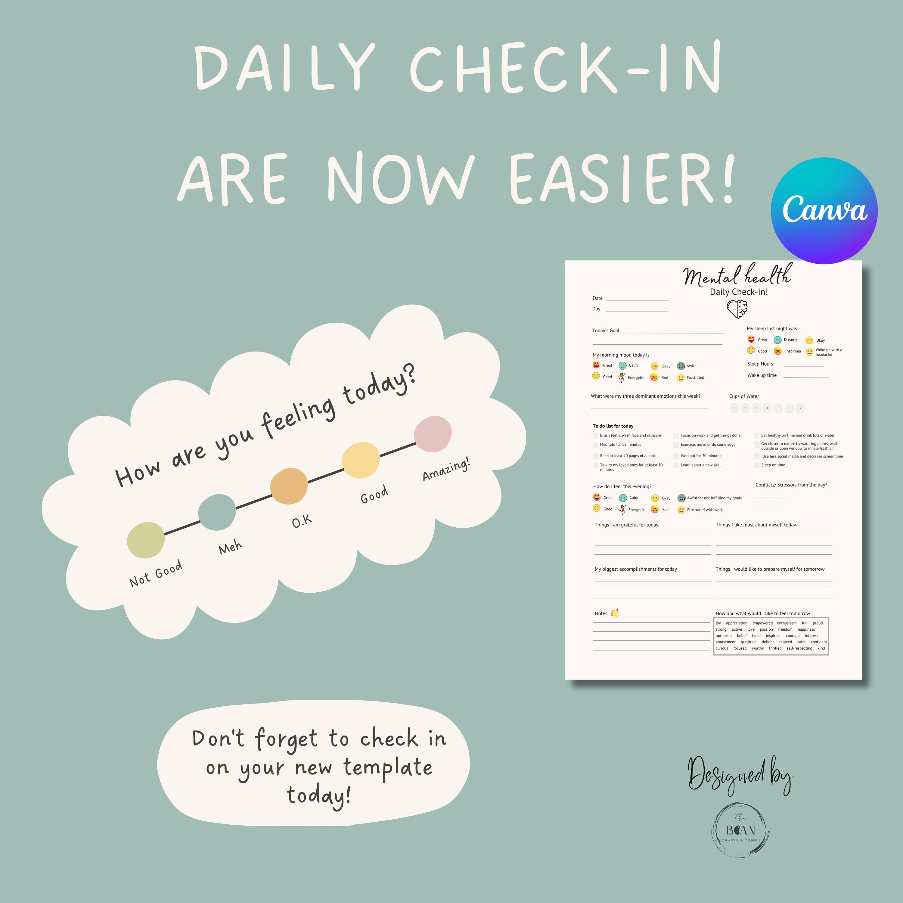 Mental Health Tracker, Printable, Customizable, Mental Health Journal ...