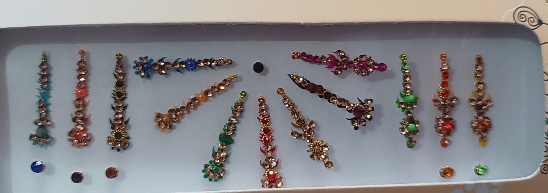 Multicolor Gemstone Bindi for Festivals & Beauty - Ethnic Head Jewelry ...