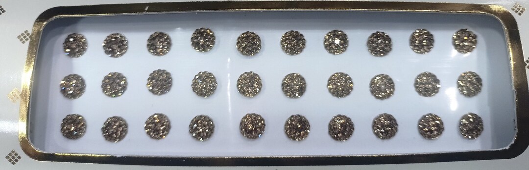 30 Face and Body Golden Colour Round Stone Bindis , Belly Bindi ...