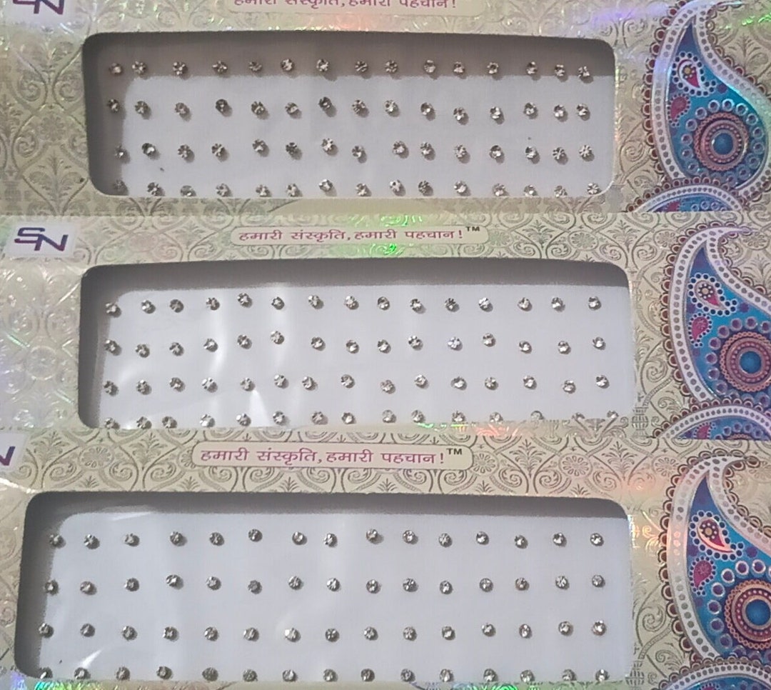 60 Face and Body Golden Stone Stud Bindis in Three Sizes 1mm,2mm,3mm ...