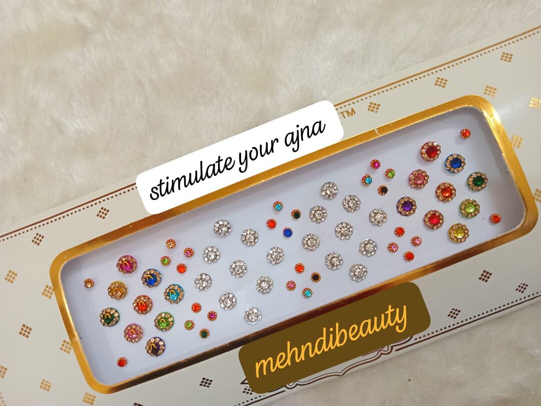 Multicolor and Silver Bridal Bindi Stickers in Round Shape,wedding ...