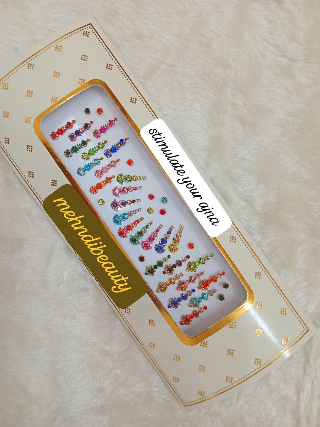 Long Bindis With Mini Bindis Combo in Multicolor for Wedding, Parties ...