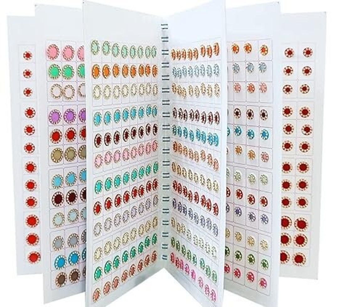 960 Pastelcolor Stone Round Face Bindis Book,india Bindis,bridal Bindis ...