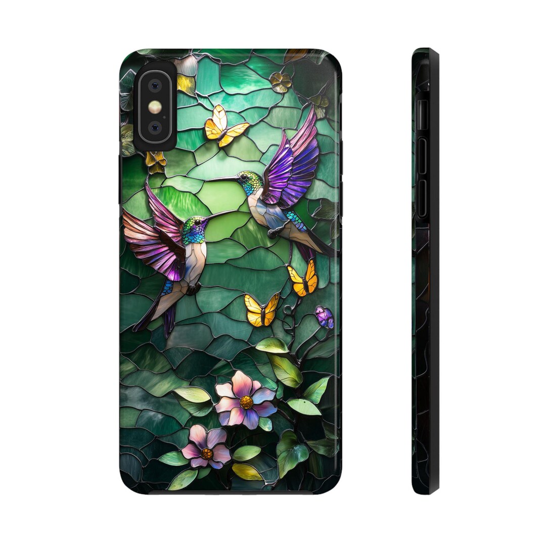 Butterflies and Hummingbirds in Stained Glass Phone Cases - iPhone 16 ...